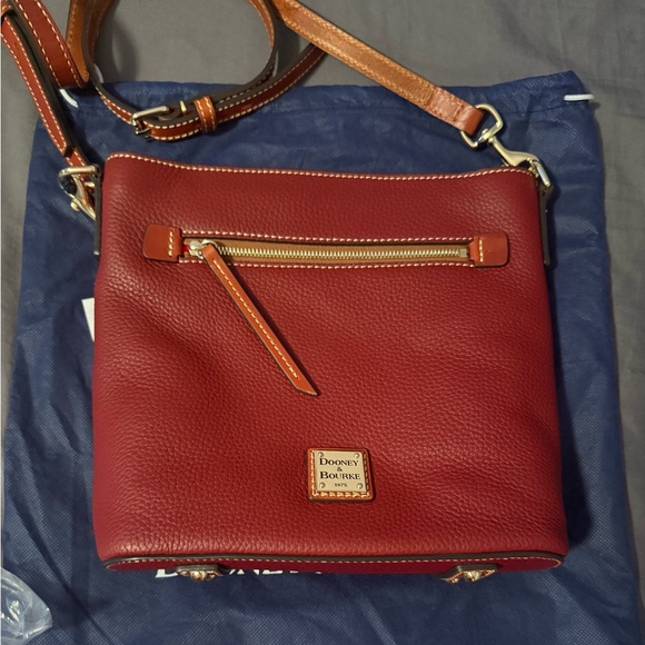 Dooney & Bourke | Bags | Dooney Bourke Wine Red Crossbody Bag With Gold ...